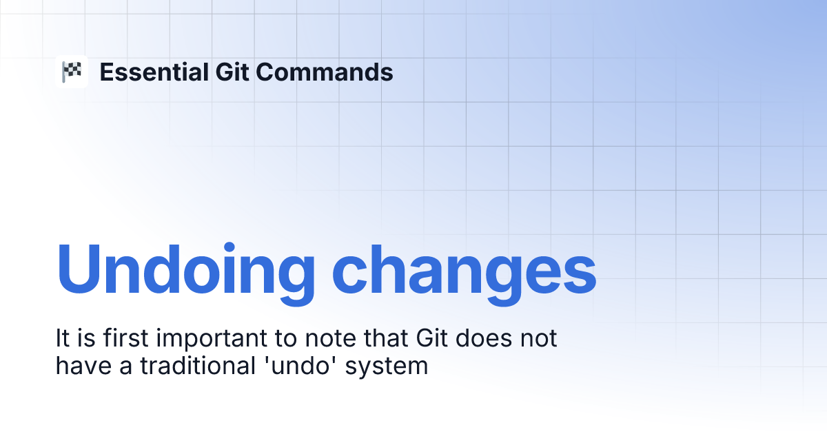 Undoing changes | Essential Git Commands Undoing changes | Essential Git Commands
